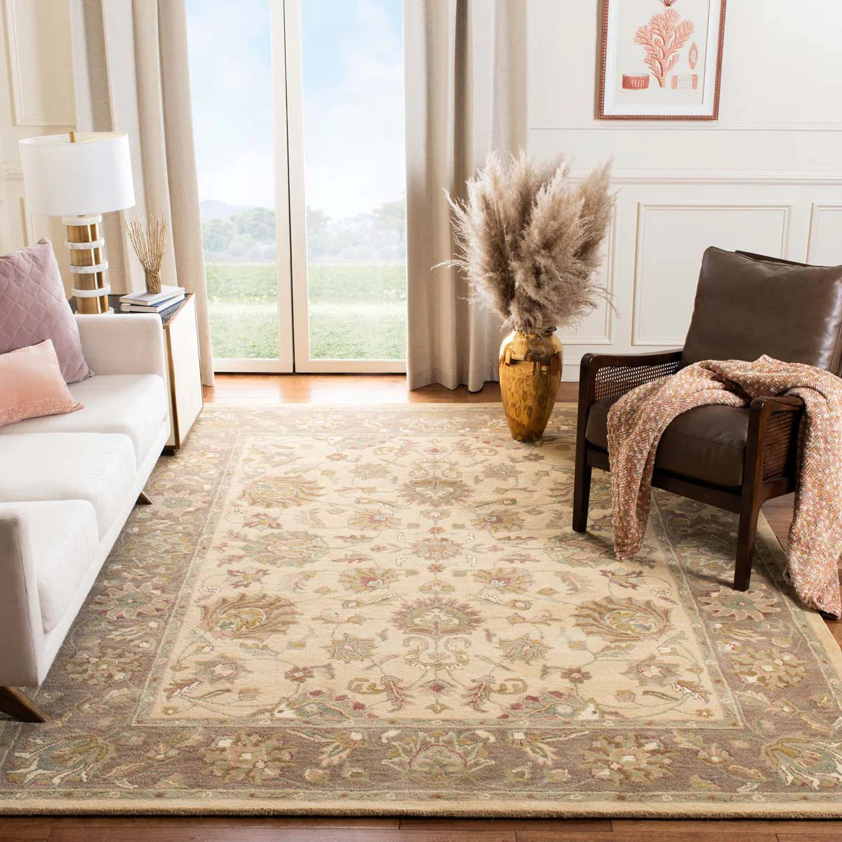 Ivory Floral Elegance Hand Tufted Persian Carpet – Carpetroom
